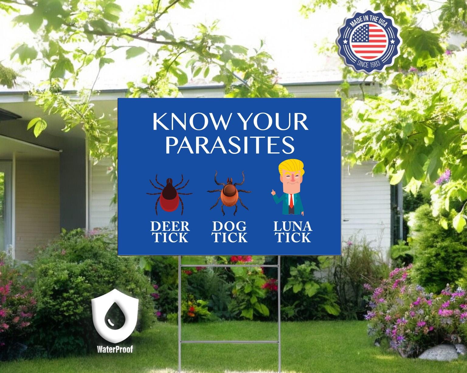 Know Your Parasites Yard Sign, Political Yard Signs, Deer Tick Dog Tick ...