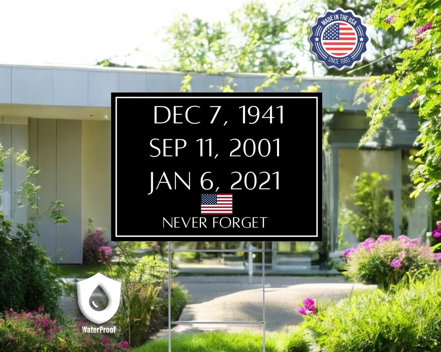 Never Forget January 6 Yard Sign, Democracy Yard Sign, Double Sided ...