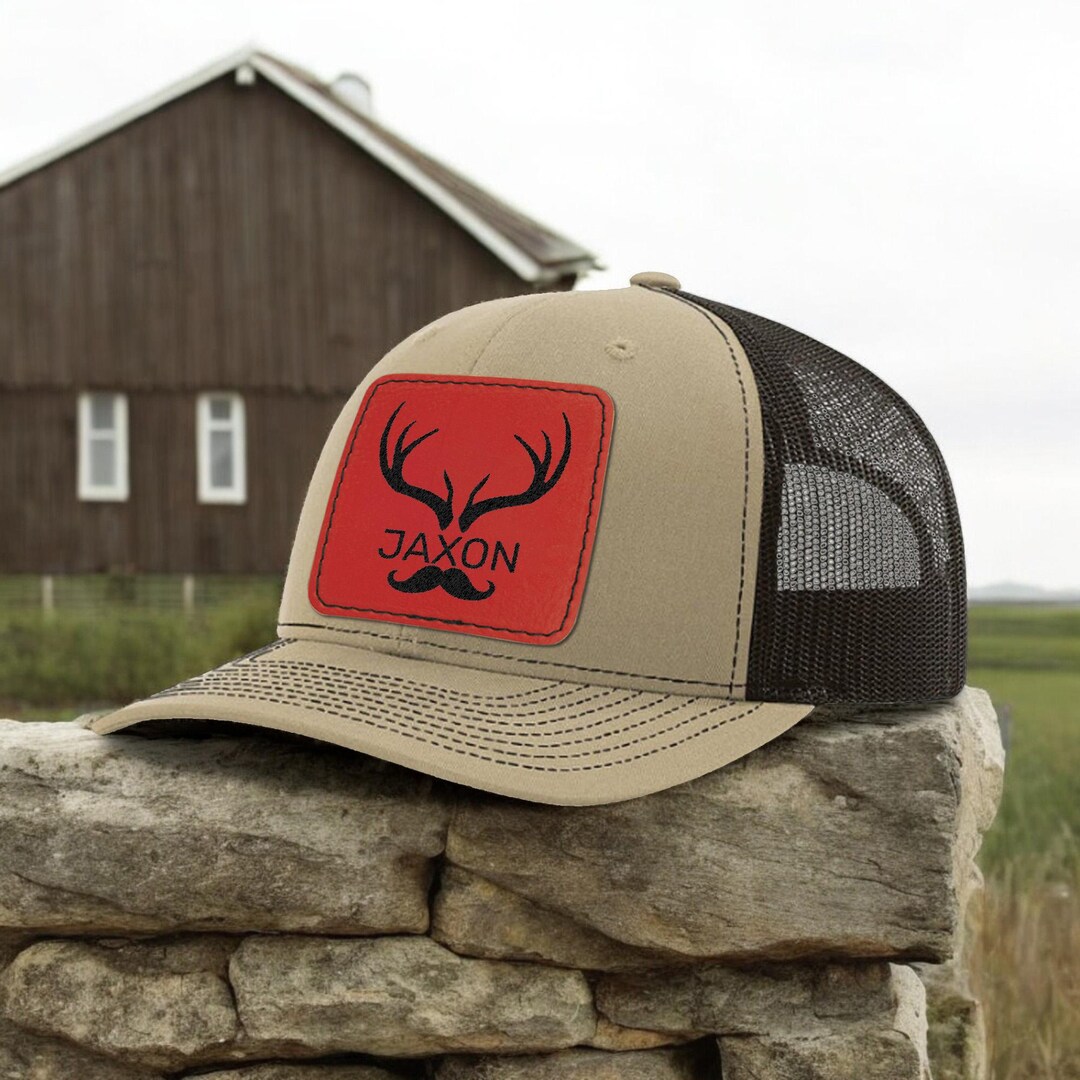 Custom Huntsman Caps, Personalized Leather Patch Caps, Richardson 112 ...