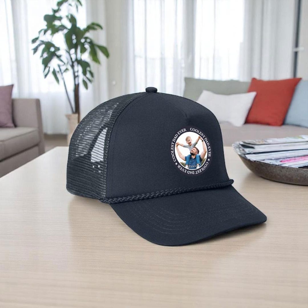 Custom Dad Photo Mesh Back Caps, Trucker Caps for Him, Fathers Day Gift ...