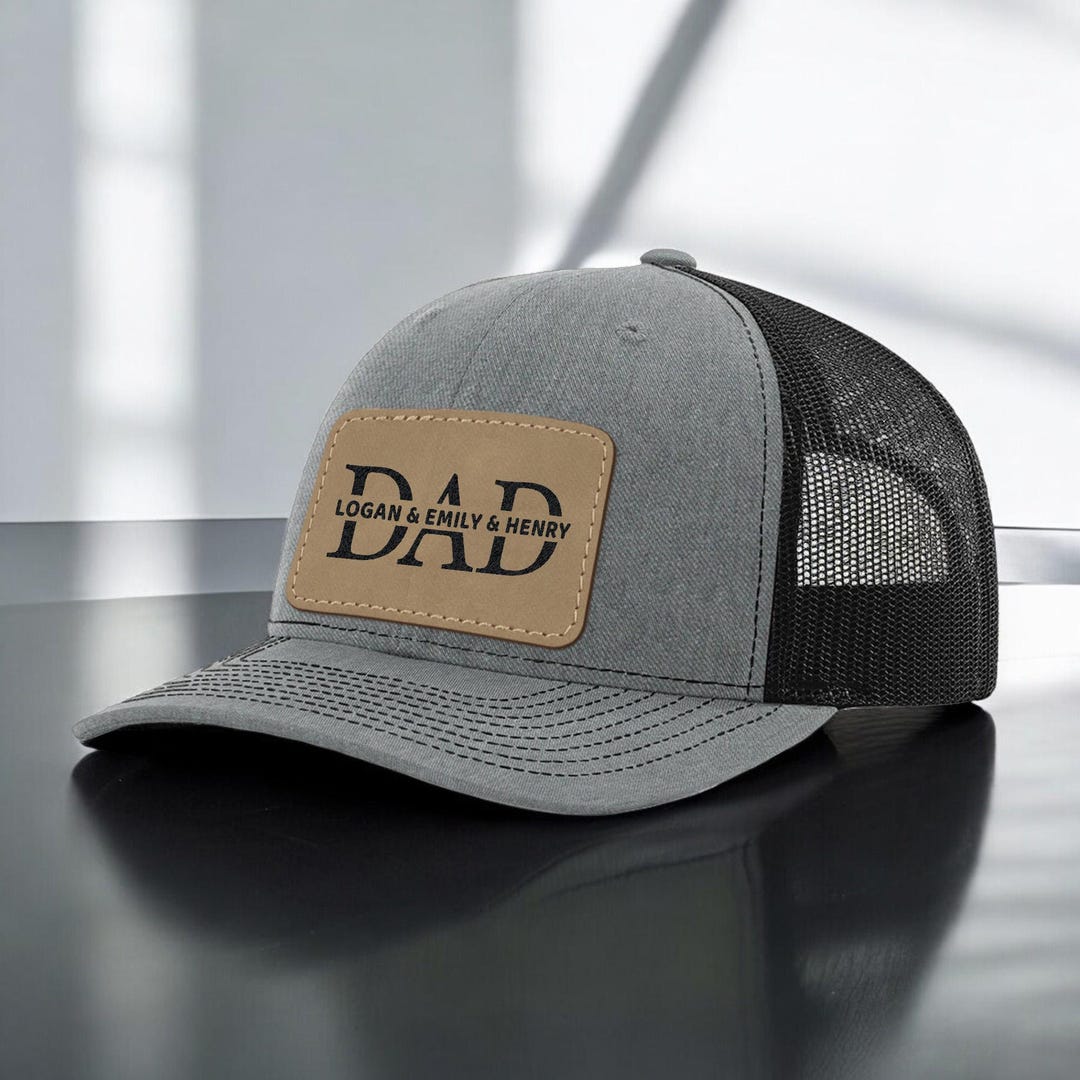 Engraved Dad and Kids Names Hat, Personalized Fathers Day Cap, Gift for ...