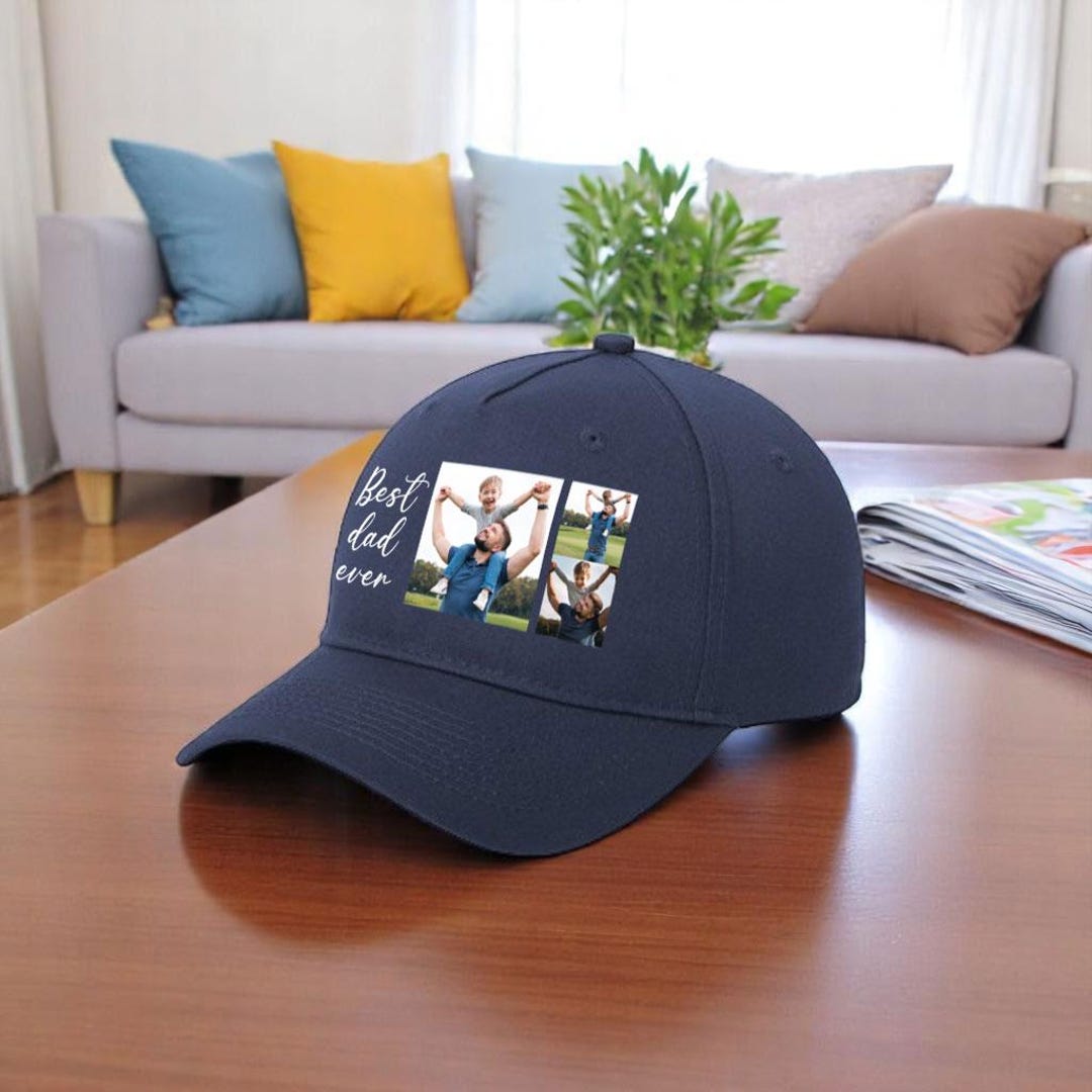 Custom Father and Kids Photo Printed Caps, Personalized Cotton Trucker ...