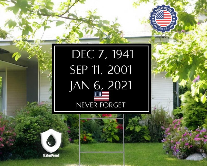 Never Forget January 6 Yard Sign, Democracy Yard Sign, Double Sided ...