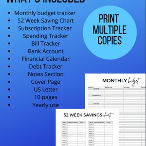 Finance Planner, Printable Financial Journal, Money Planning, Budgeting ...