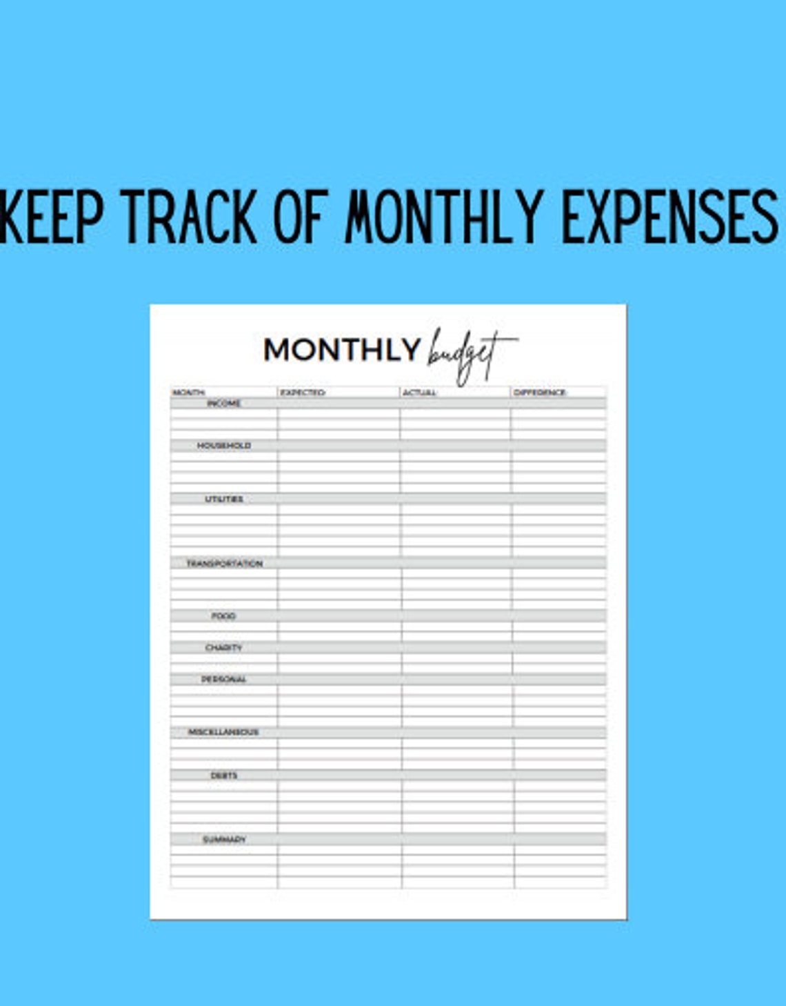 Finance Planner, Printable Financial Journal, Money Planning, Budgeting ...