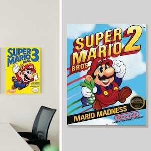 Super Mario Bros 2 - Video Game Poster - NES Box Art Poster Print ...