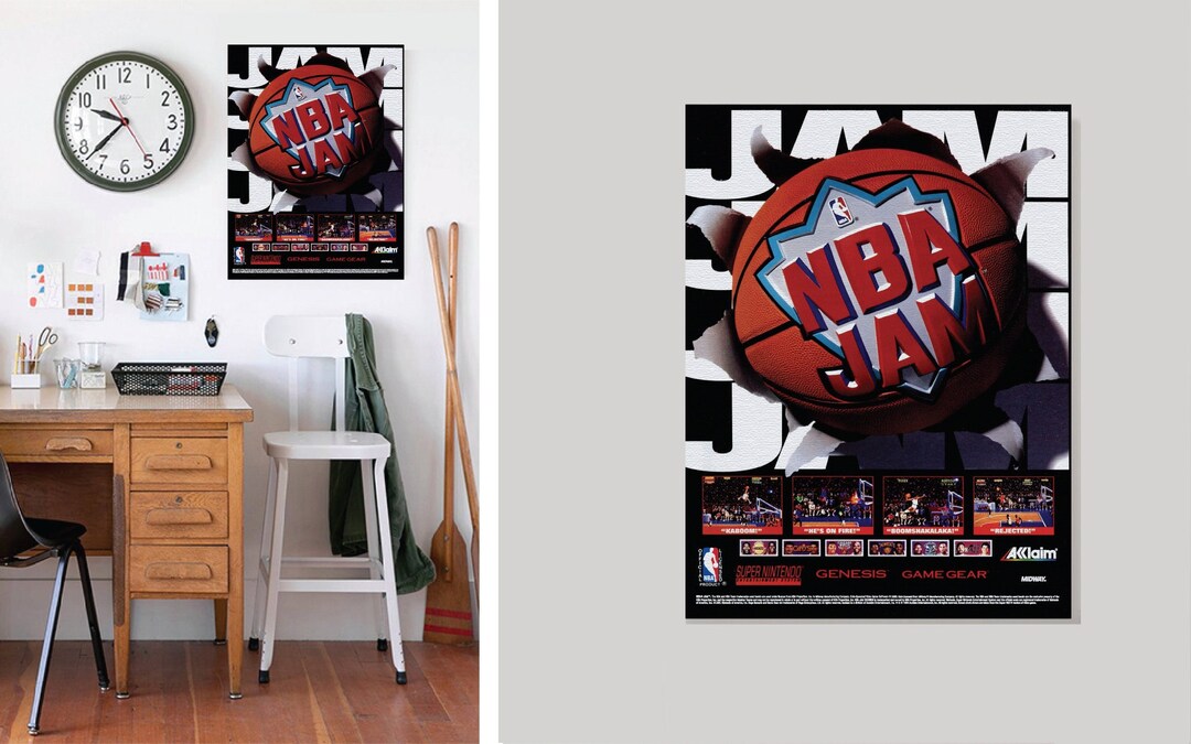 NBA JAM Basketball Poster - Video Game Art Poster - Gaming Poster - NBA ...