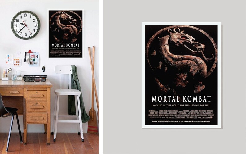 Mortal Kombat Vintage Movie Poster Print 1995 - Original Movie Poster ...