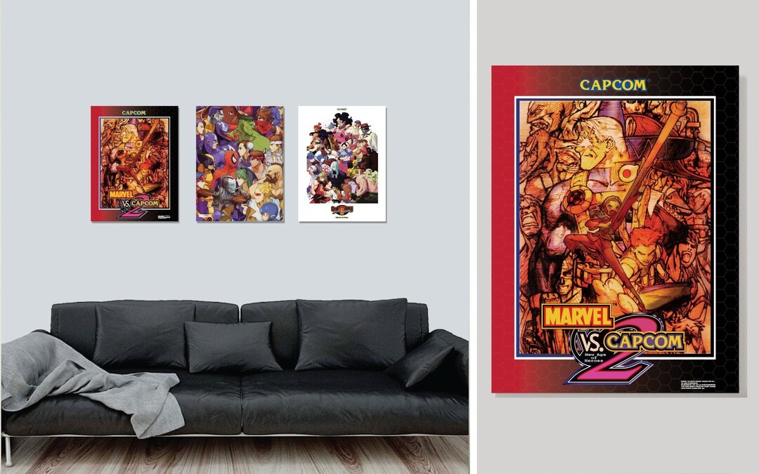 Marvel Vs Capcom 2 - Video Game Poster Print - Retro Vintage Poster Art ...