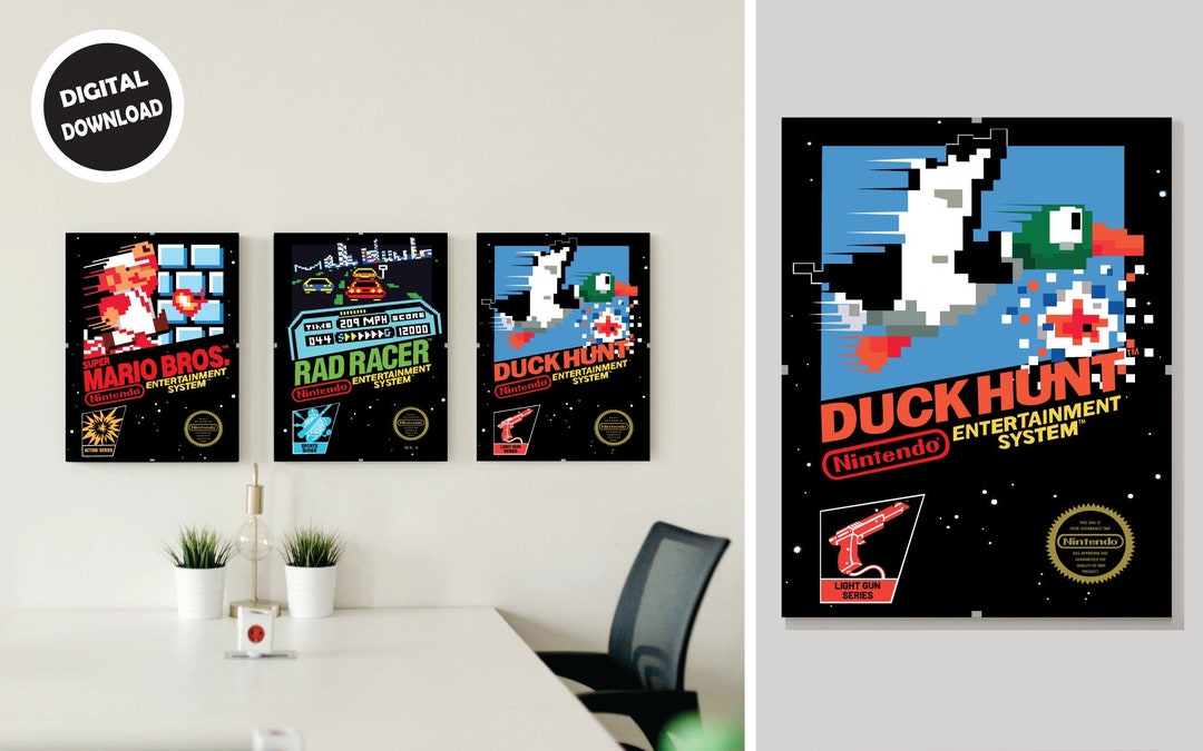 Digital Download, 5 Bundle Set Dunk Hunt Box Artwork Printable Wall Art ...