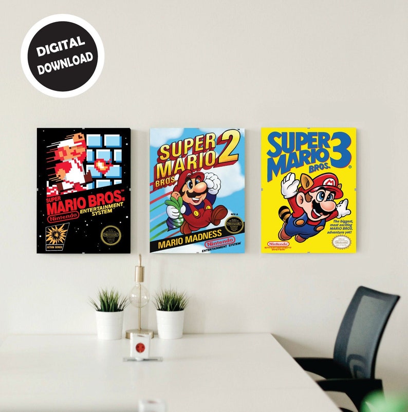 Super Mario Bundle Super Mario Bros 1/2/3 Box Artwork Cartoon Bundle ...