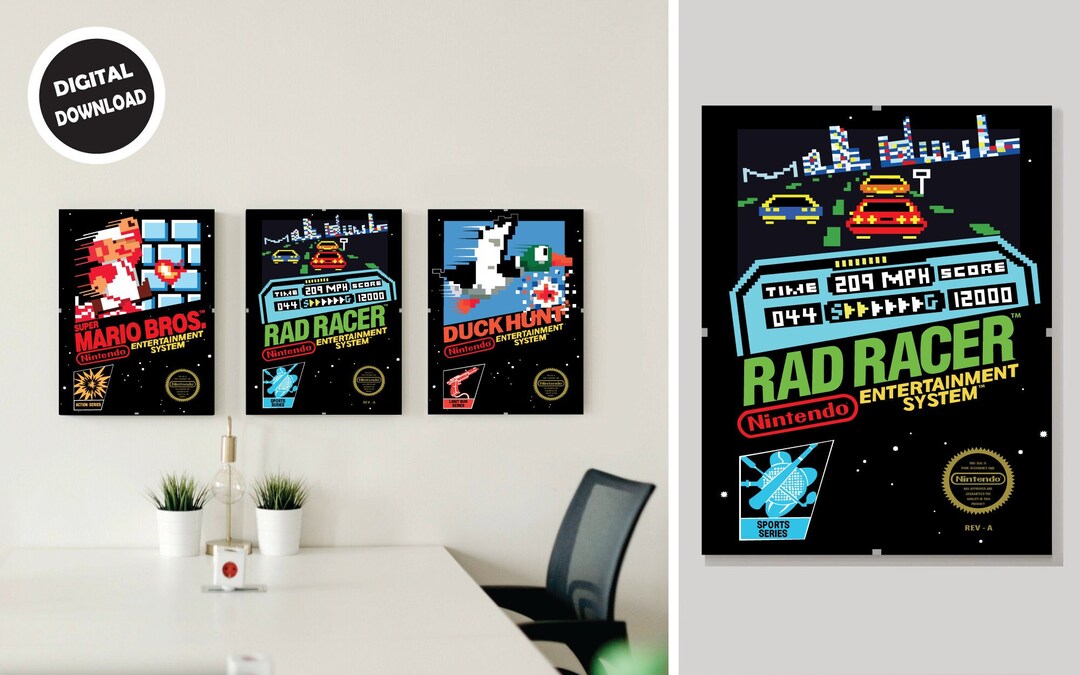 5 Bundle Set Rad Racer Box Artwork Printable Wall Art - Etsy