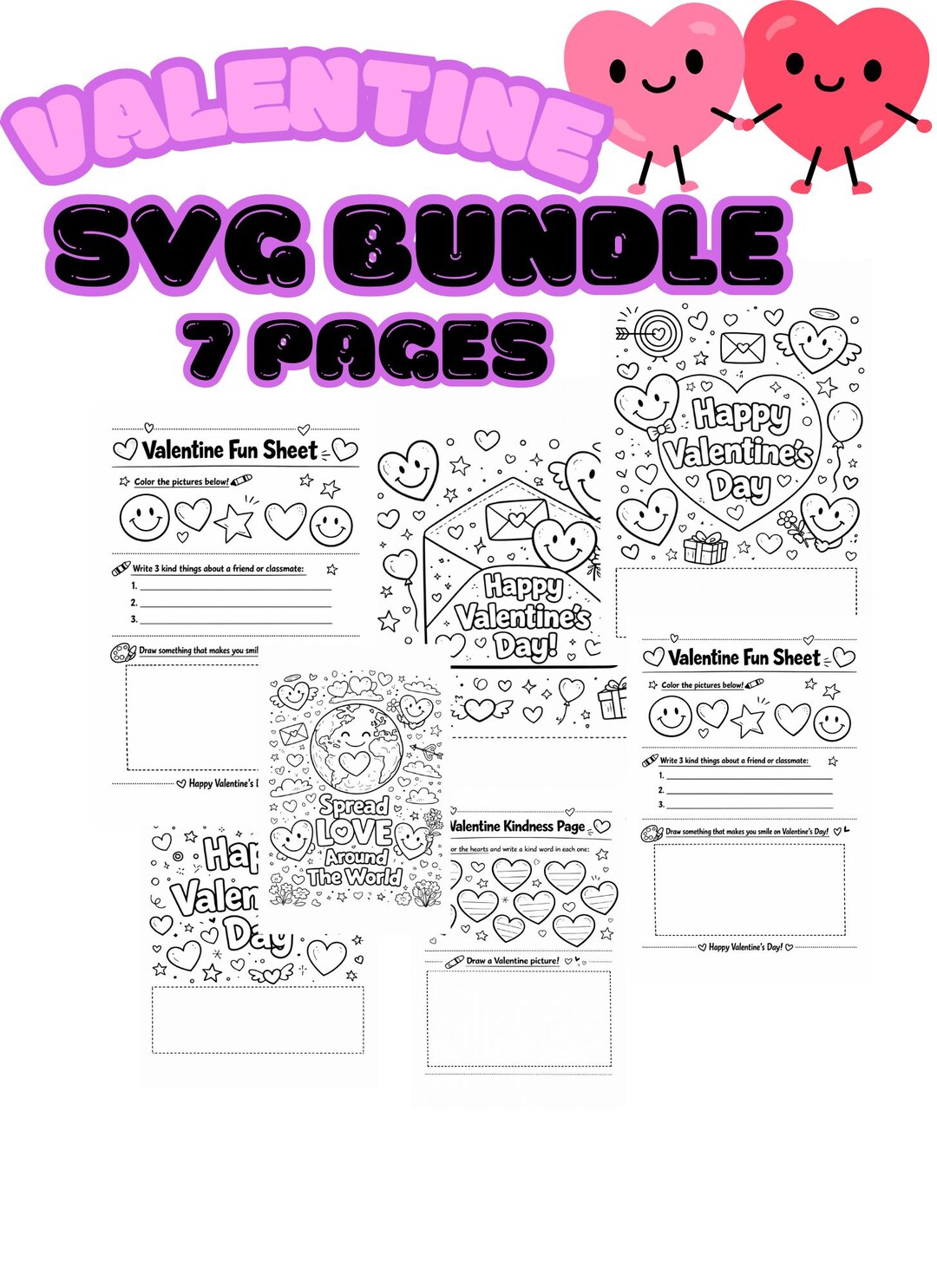 Valentine’s Day Coloring Pages for Kids | No Prep Valentine Classroom ...