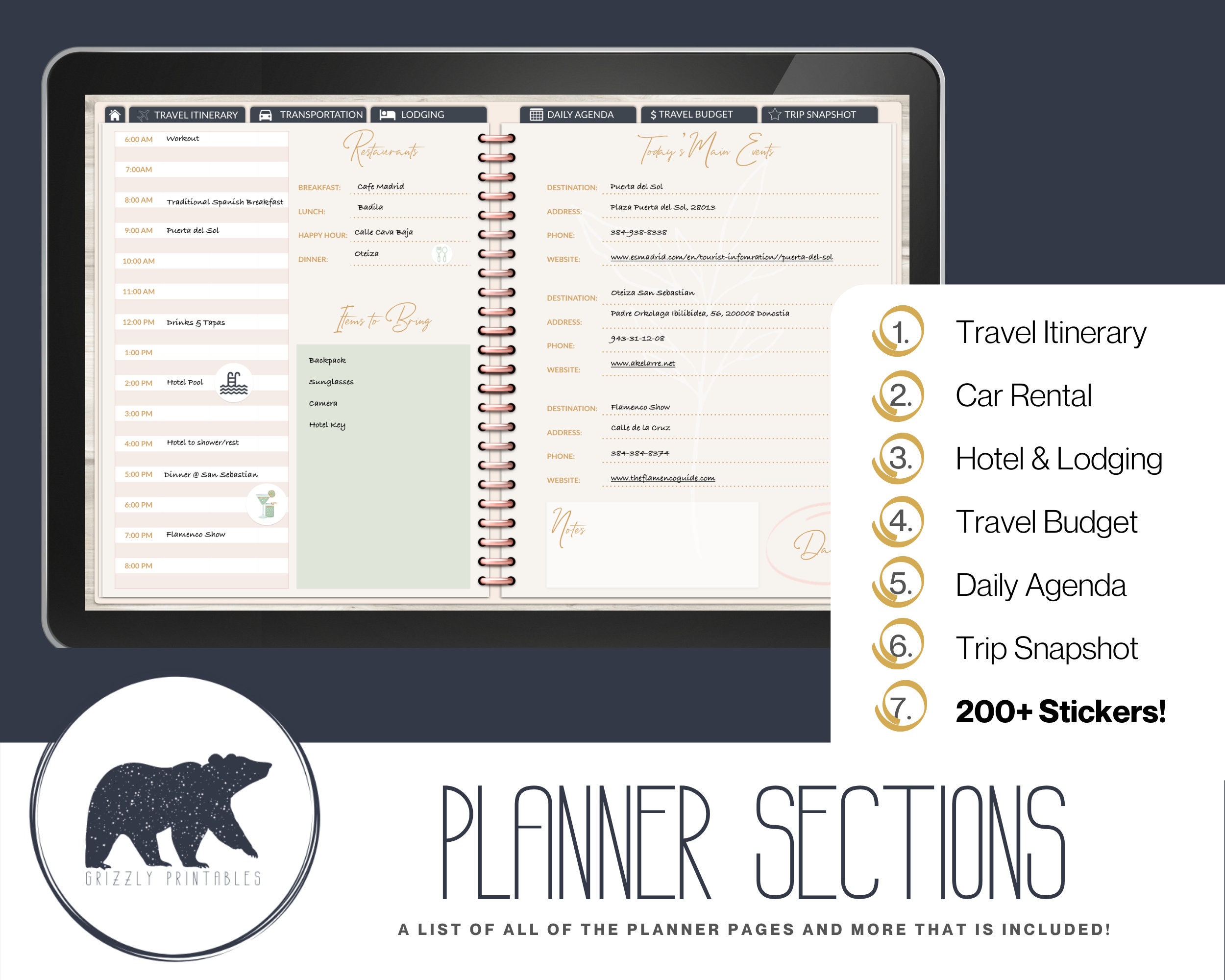 Vacation Digital Planner Goodnotes Planner Ipad Planner | Etsy