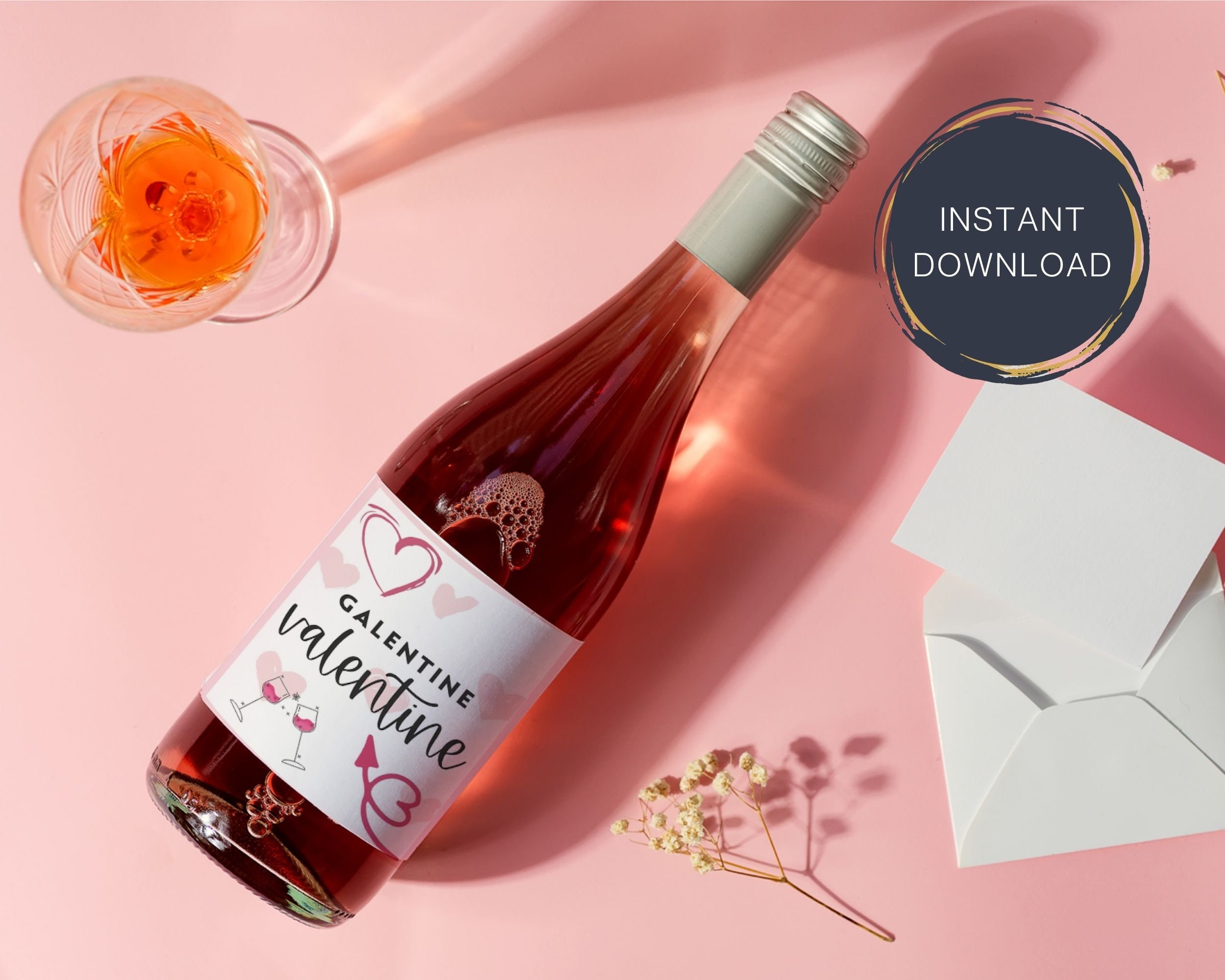 INSTANT DOWNLOAD | Galentine's Day Wine Labels | Ladies Night Wine ...
