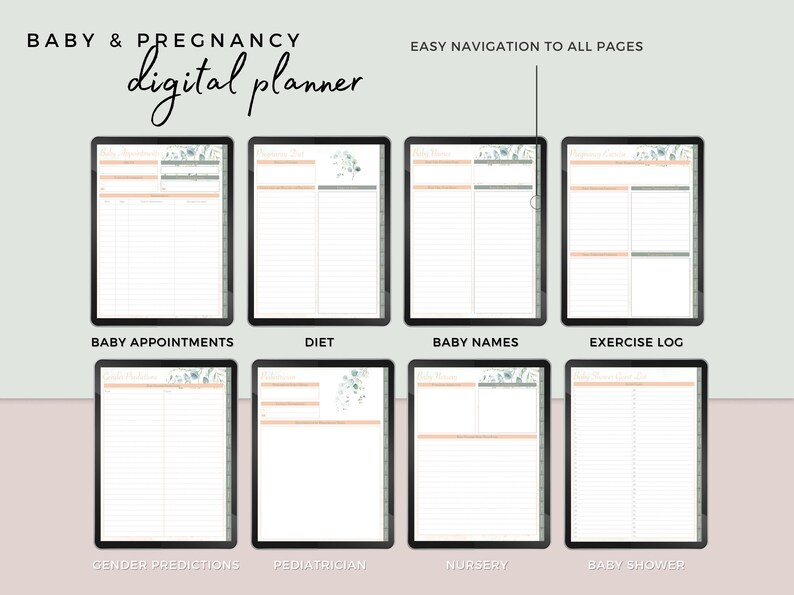 Baby Digital Planner Pregnancy Planner Instant Download - Etsy