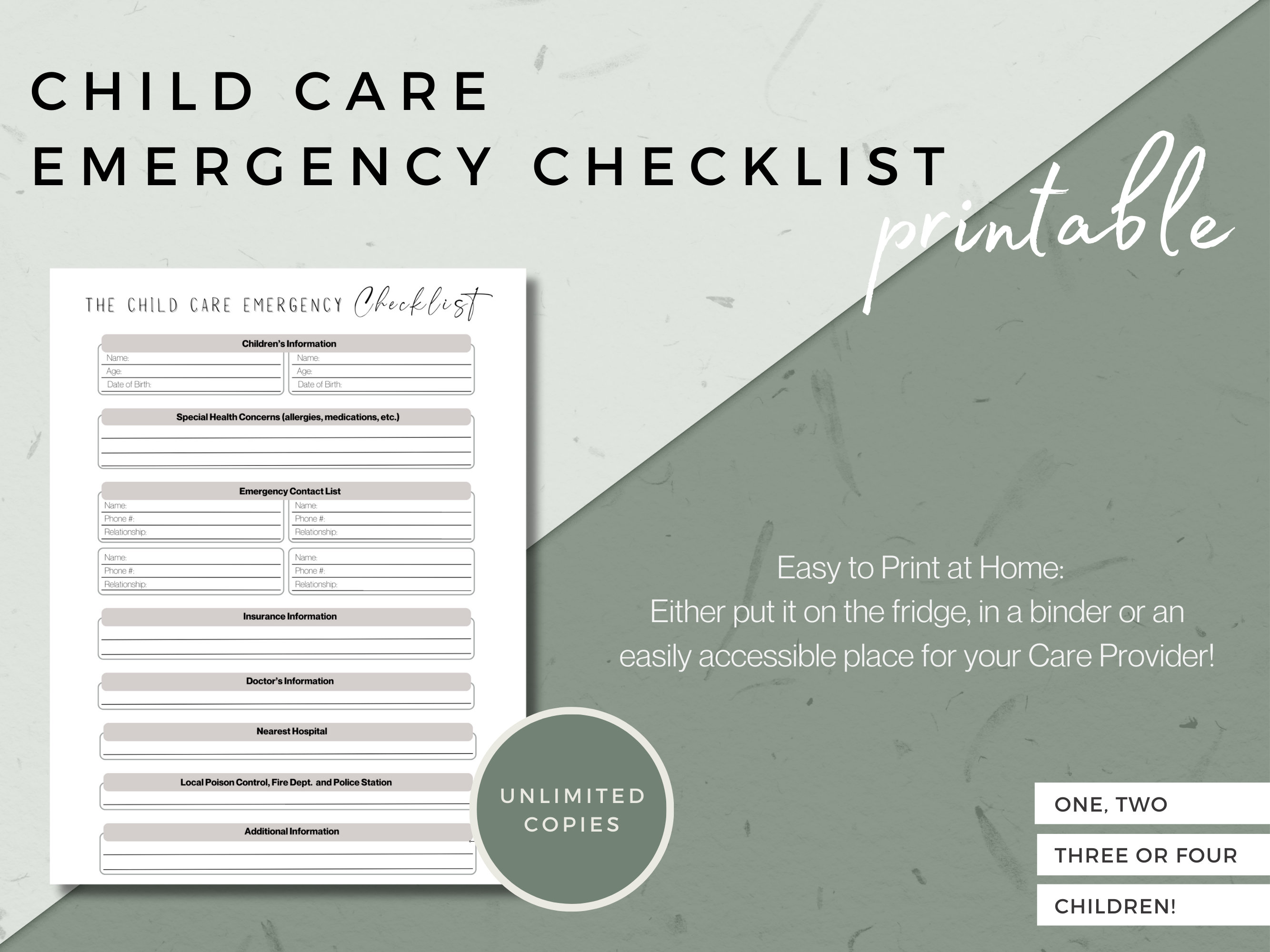 The Child Care Emergency Checklist | Child Care Checklist | Emergency ...