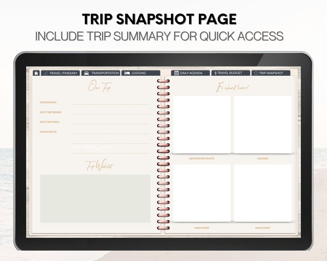 Vacation Digital Planner Goodnotes Planner Ipad Planner | Etsy