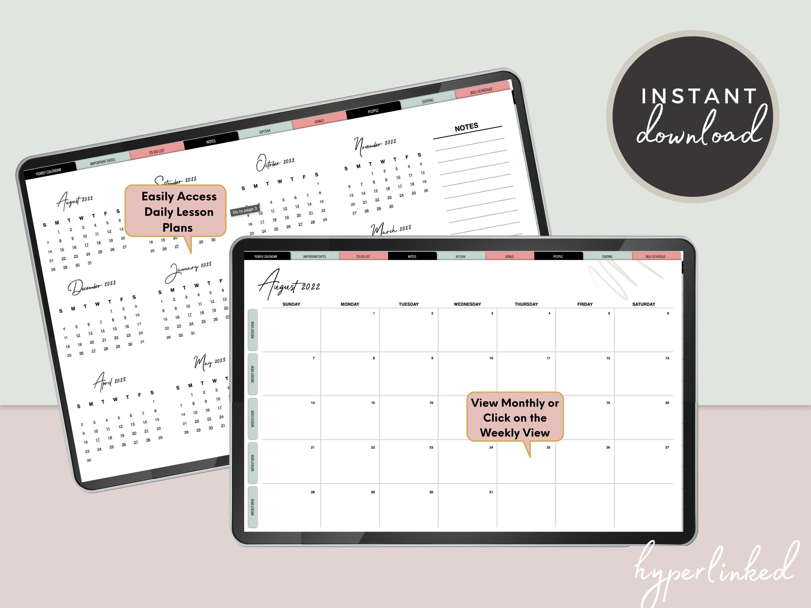 Teacher Digital Planner 2022-2023 School Year Instant - Etsy