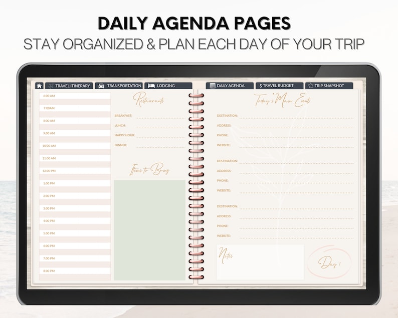 Vacation Digital Planner Goodnotes Planner Ipad Planner | Etsy