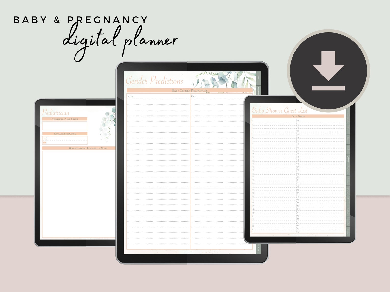 Baby Digital Planner Pregnancy Planner Instant Download - Etsy