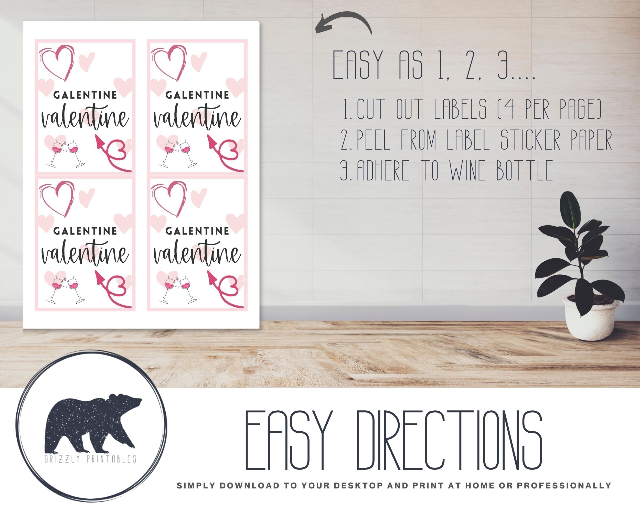 INSTANT DOWNLOAD | Galentine's Day Wine Labels | Ladies Night Wine ...