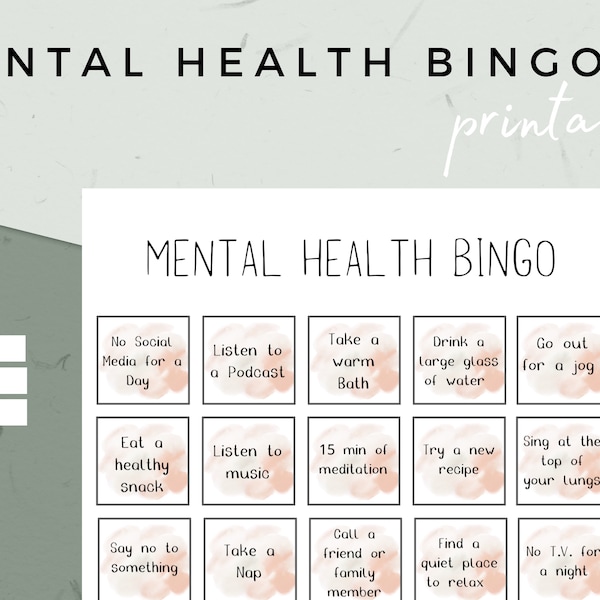 Mental Health Bingo - Etsy