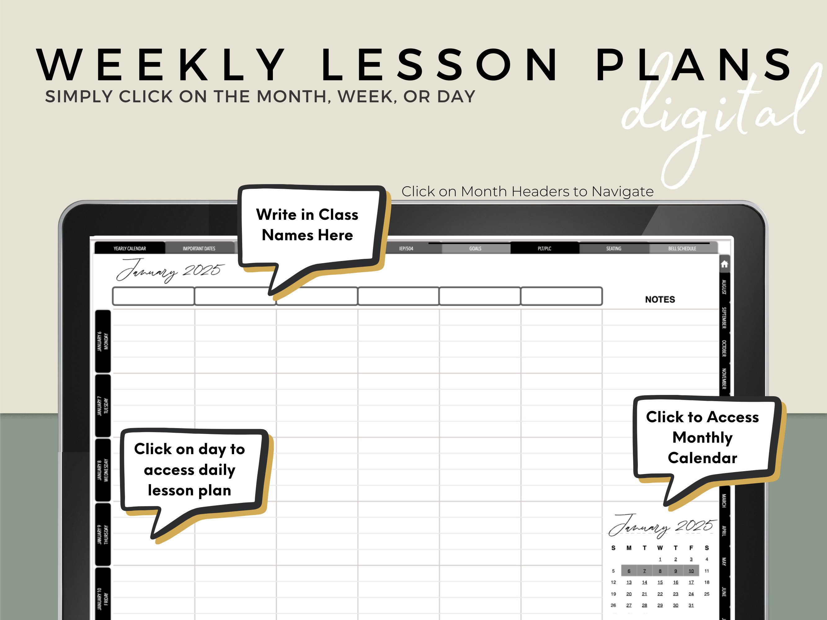 Teacher Digital Planner 2024-2025 School Year, Instant Download ...