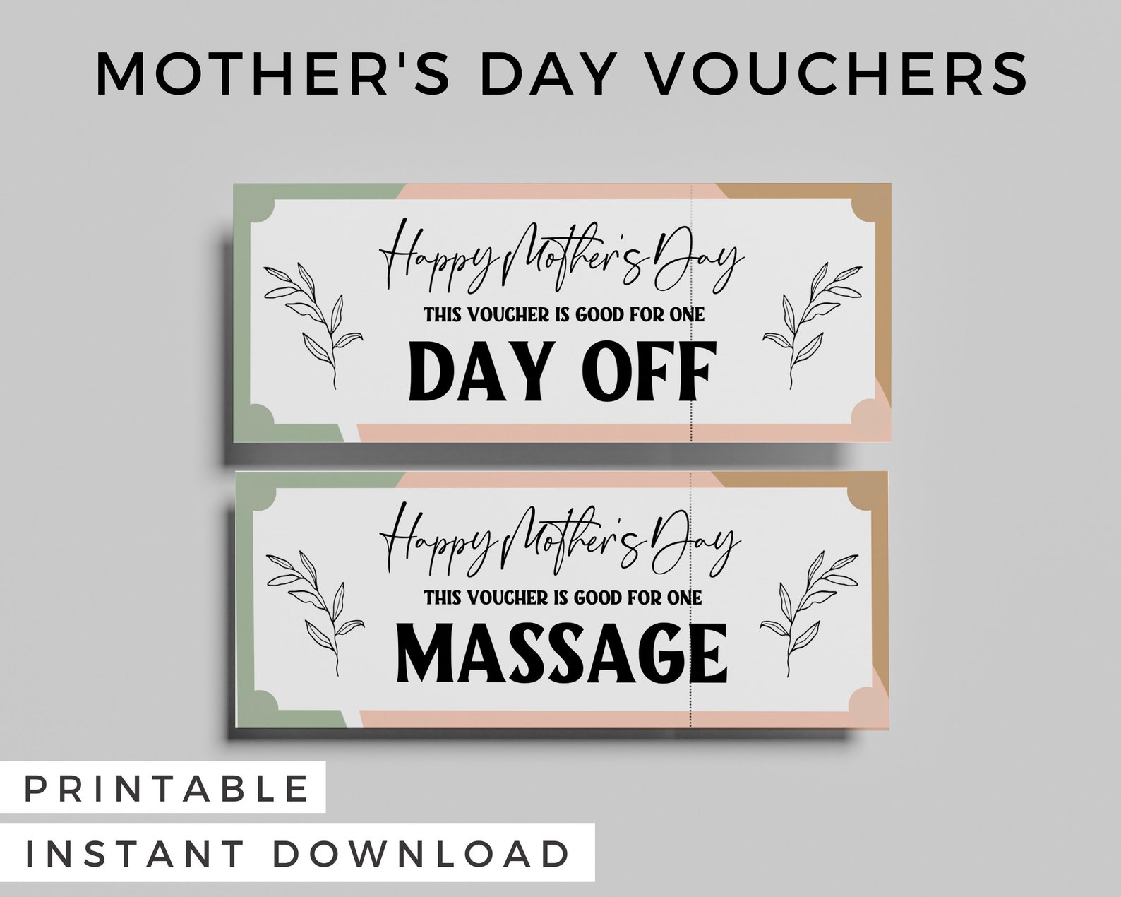 Mother's Day Vouchers | Printable I Mother's Day Coupons I Mother's Day ...