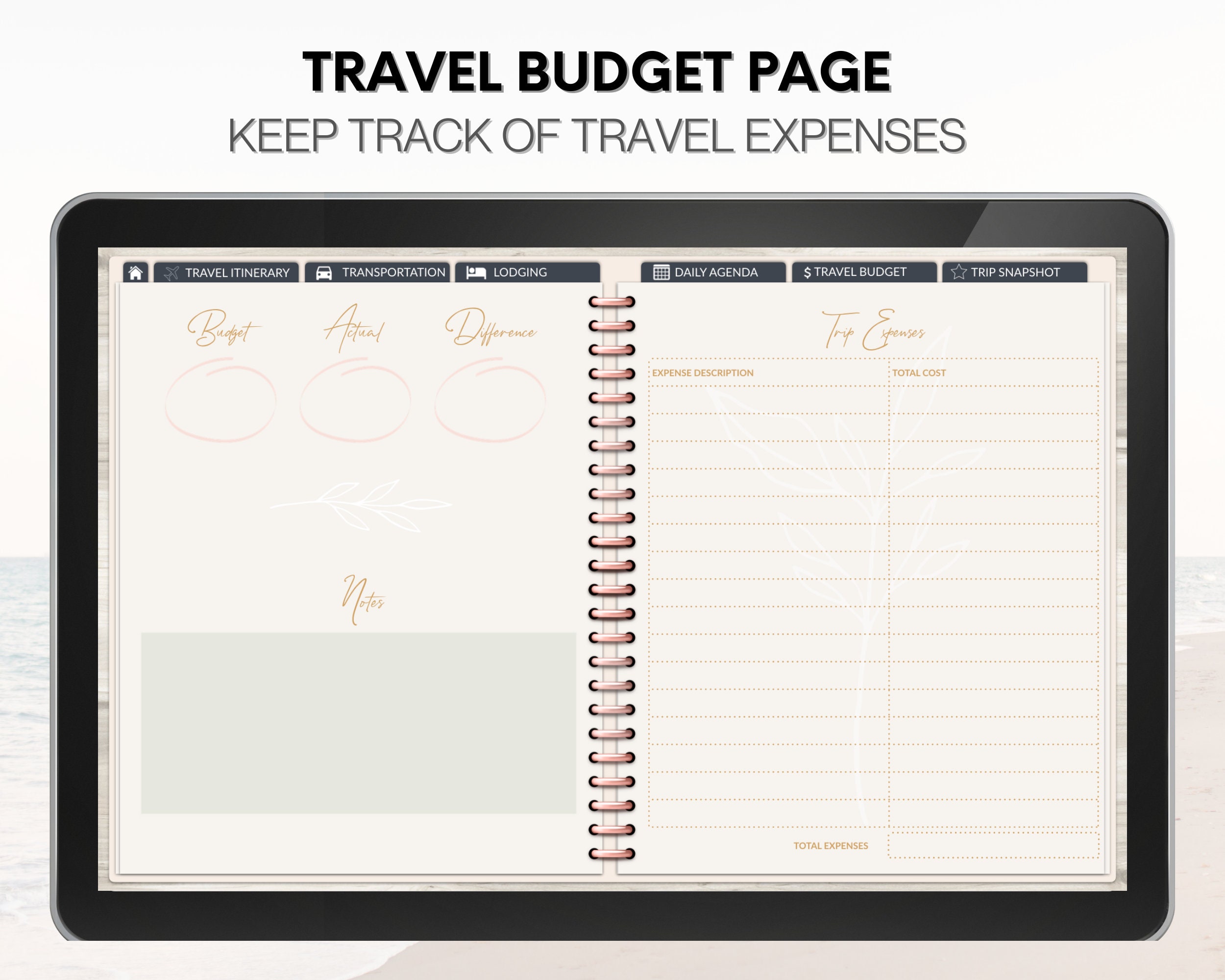 Vacation Digital Planner Goodnotes Planner Ipad Planner | Etsy