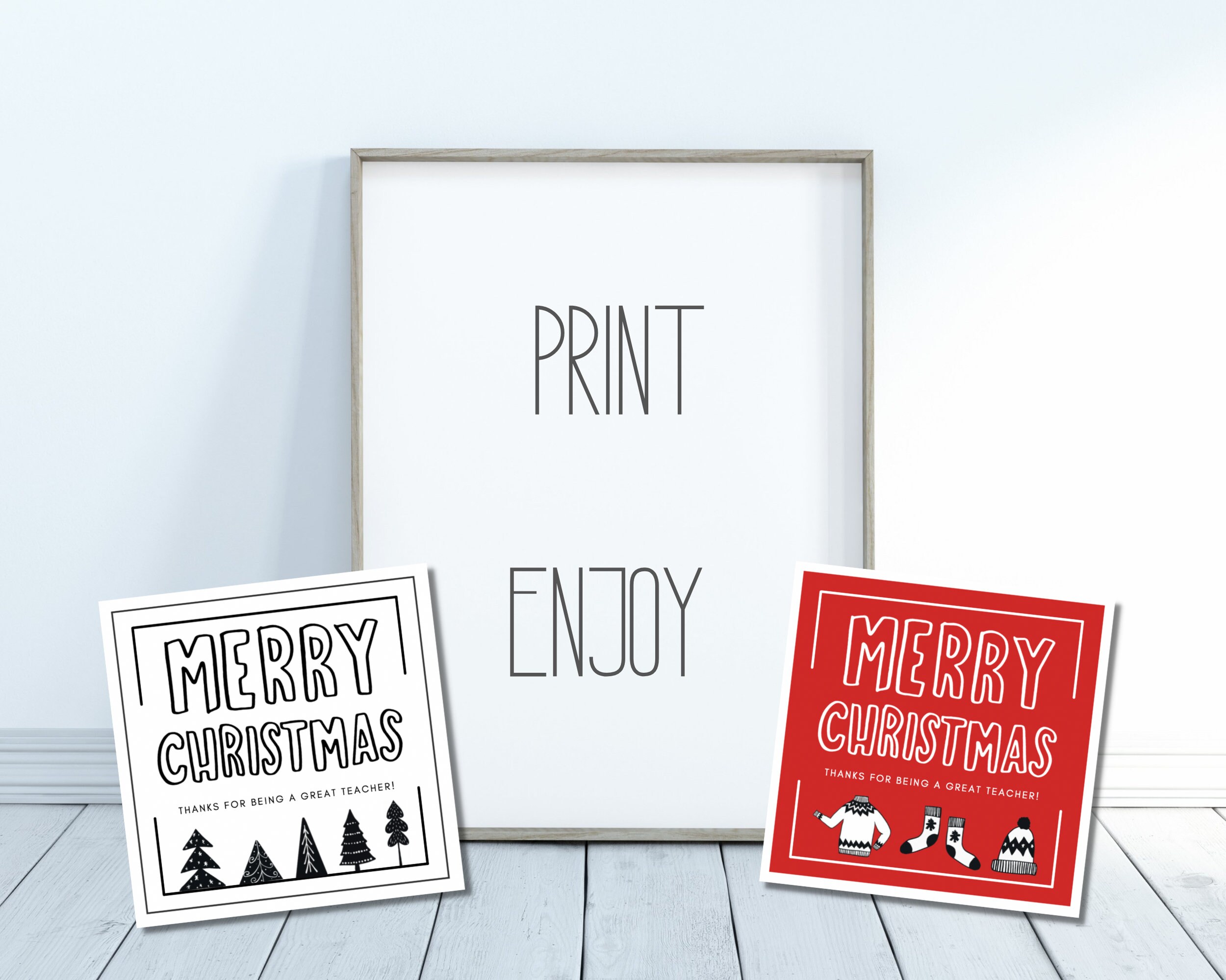 PRINTABLE Christmas Teacher Thank You Gift Tag, Teacher Appreciation ...