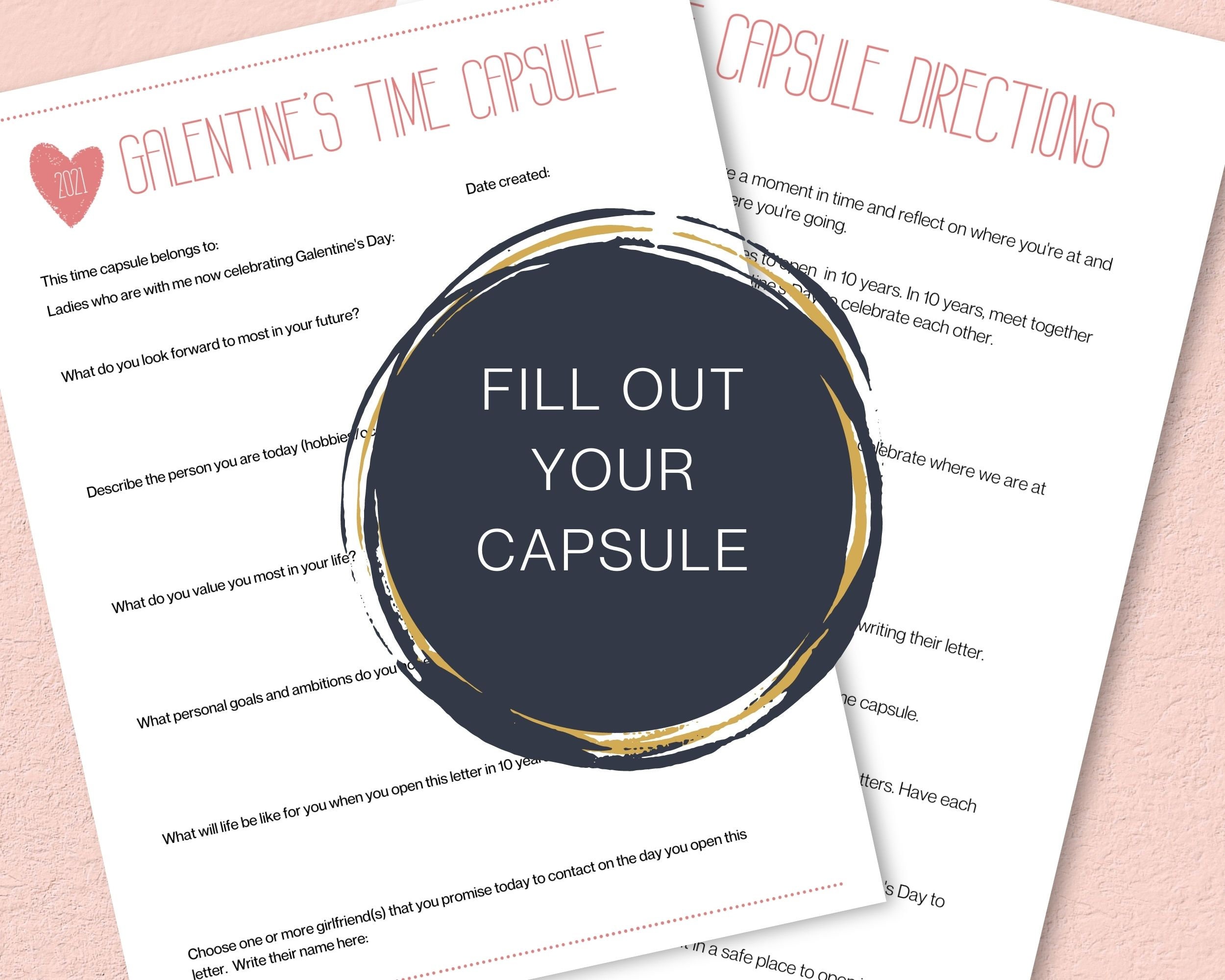 Galentine's Day Time Capsule Printable: DIY Letter Writing (instant ...