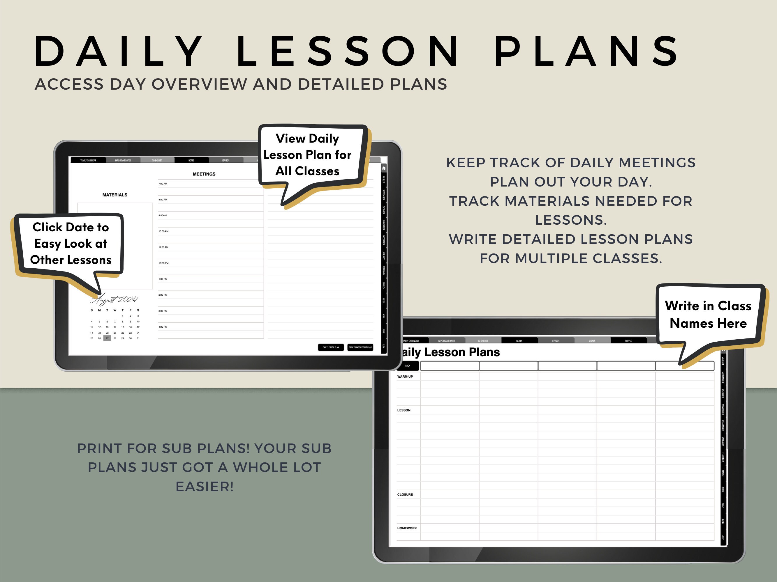 Teacher Digital Planner 2024-2025 School Year, Instant Download ...