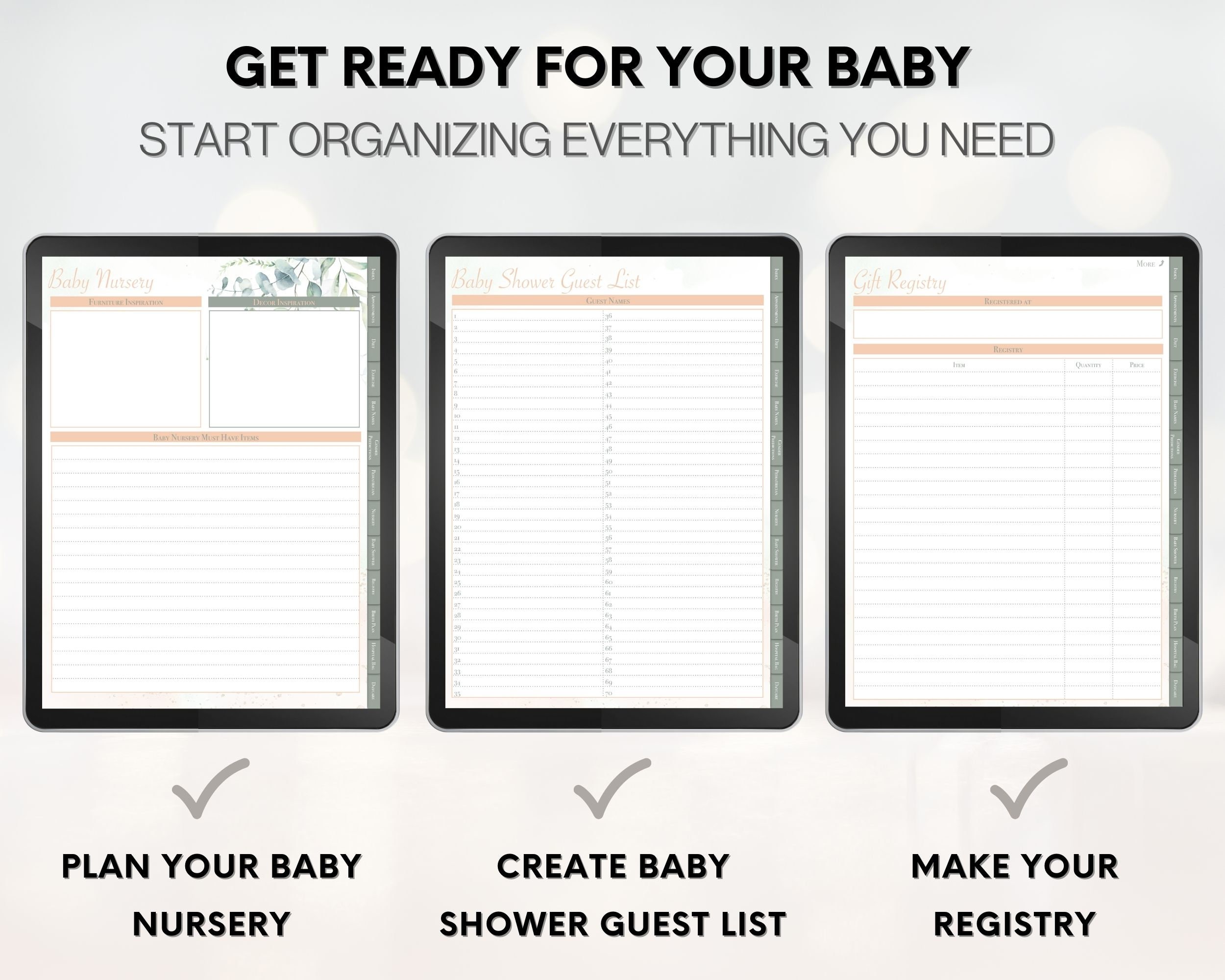 Baby Digital Planner Pregnancy Planner Instant Download | Etsy