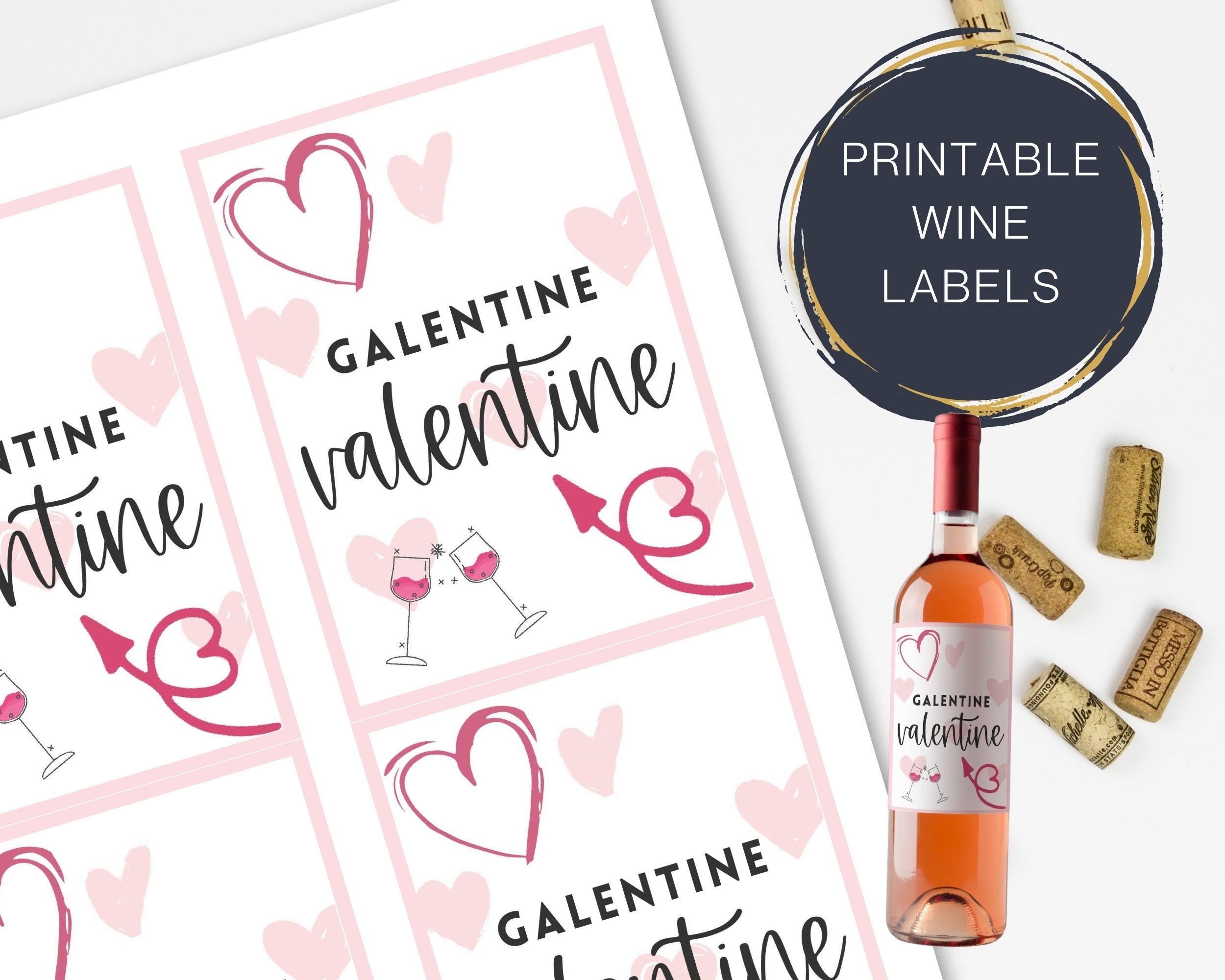INSTANT DOWNLOAD | Galentine's Day Wine Labels | Ladies Night Wine ...