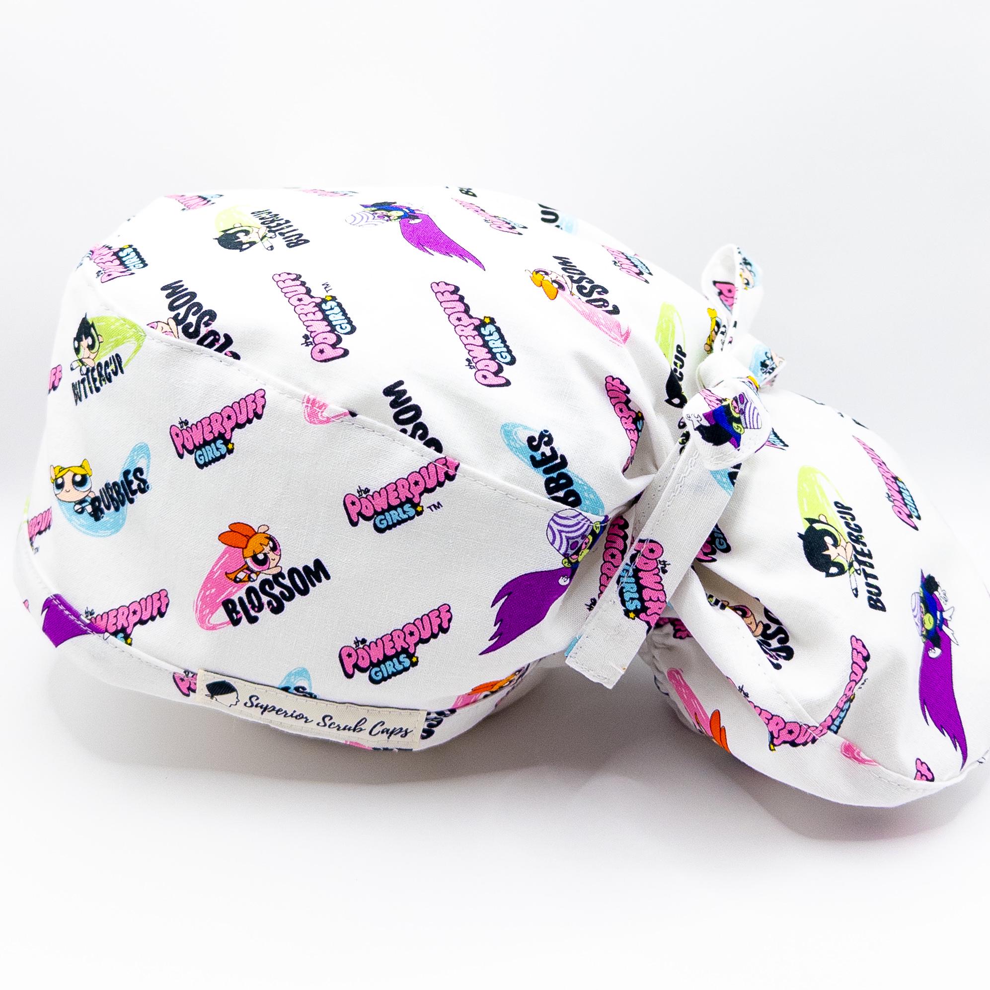 POWERPUFF Girls, Ponytail Scrub Cap, (3 Colour Options) Nurse Gift ...
