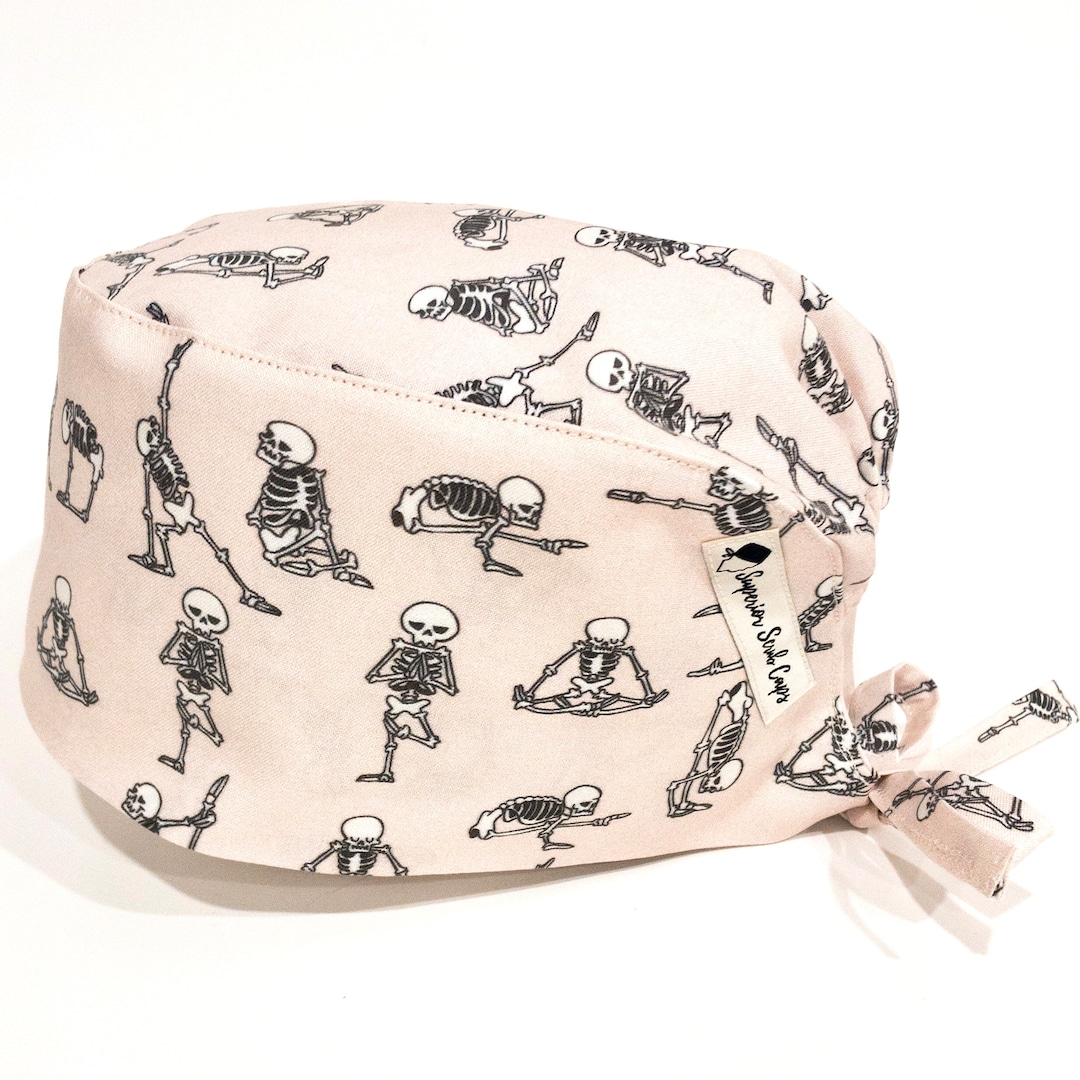 Men / Women Scrub Cap, ORTHO YOGIS, Orthopaedic Surgery, Skeleton Zen ...