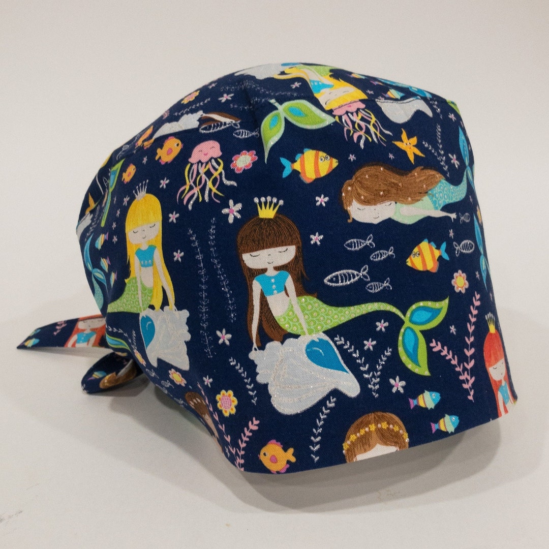 Damen Scrub Cap, LITTLE MERMAID Scrub Cap, Pixie tie-back Superior ...
