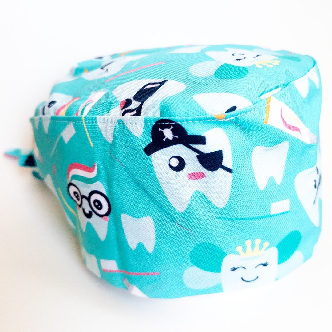 Dental Scrub Cap, NINJA TOOTH, Skullcap Tie-back, Oral Surgeon, Dentist ...