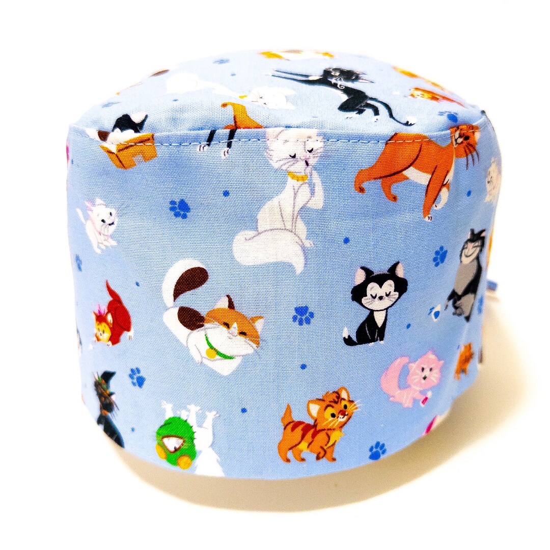 DISNEY CATS Scrub Cap, Men / Women, 2 Styles/sizes, Tie-back Adjustable ...