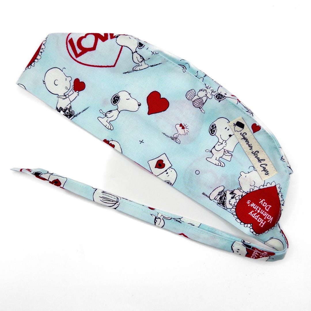 Peanuts Inspired Valentine's Snoopy Scrub Cap, SNOOPIN' FOR LOVE ...