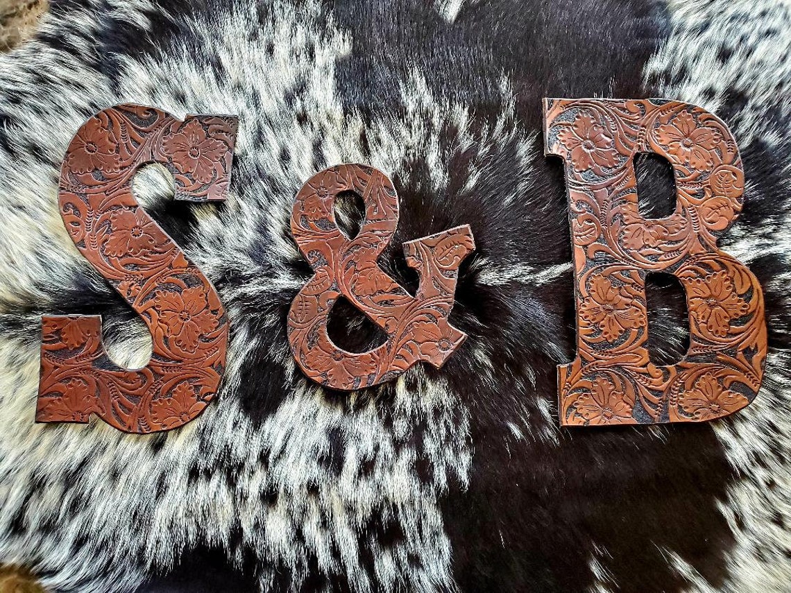 Hand Tooled Leather Letters | Etsy