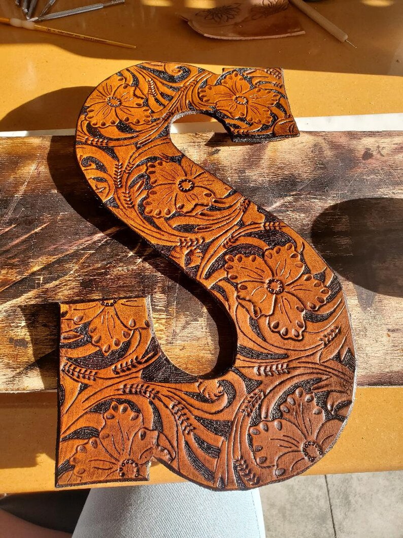 Hand Tooled Leather Letters | Etsy