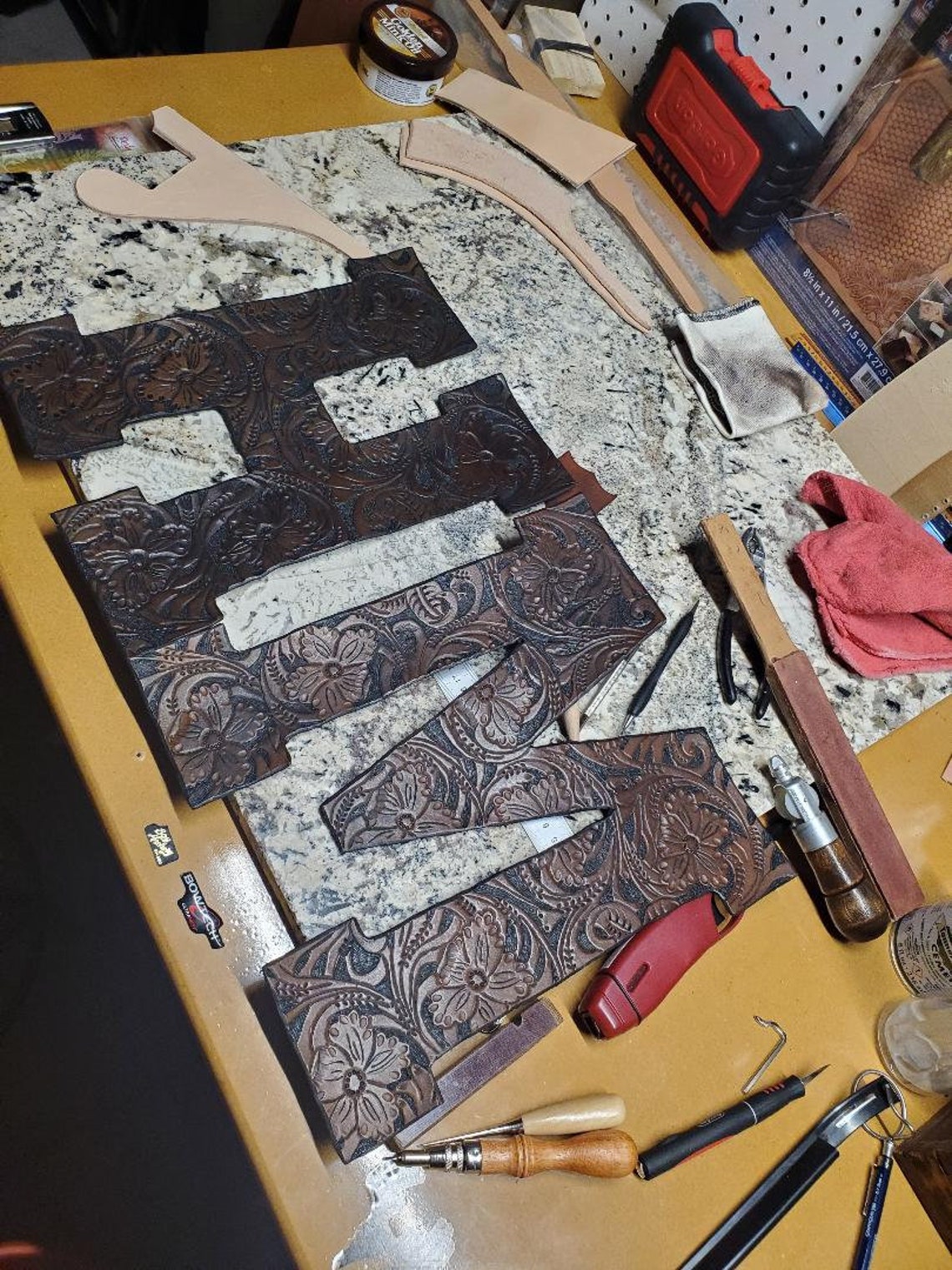 Hand Tooled Leather Letters | Etsy