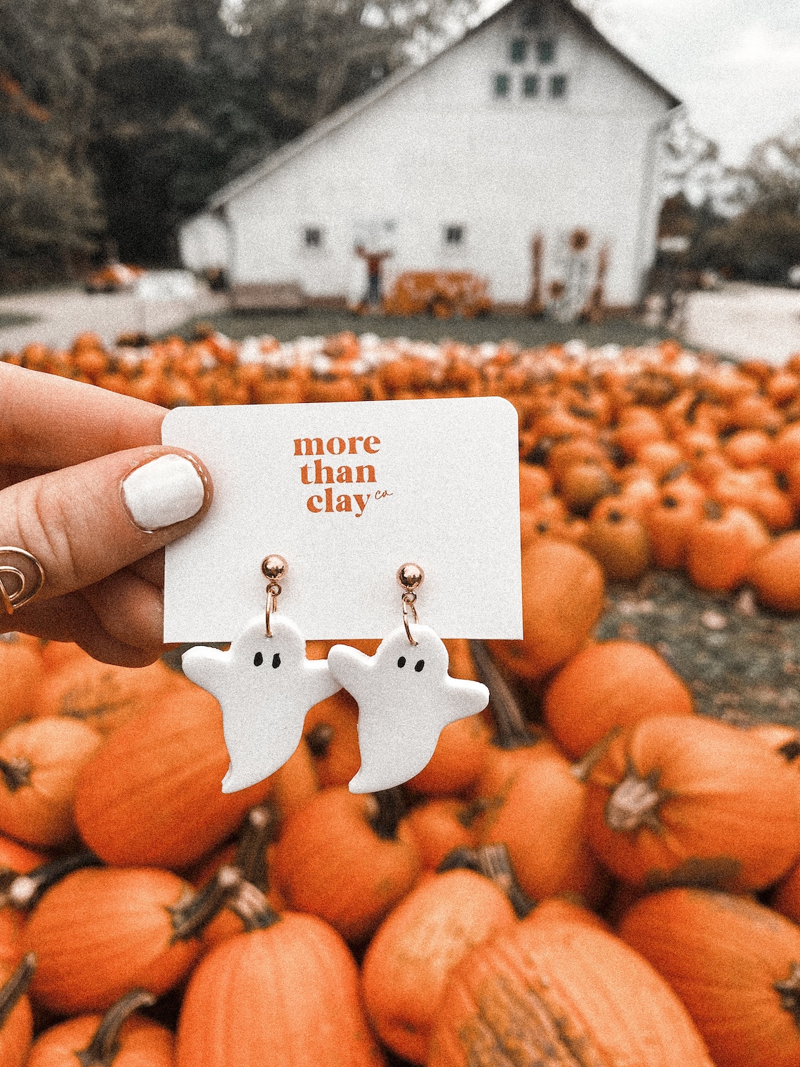 Ghost Earrings, Fall Clay Earrings, Halloween Earrings, Spooky Earrings ...