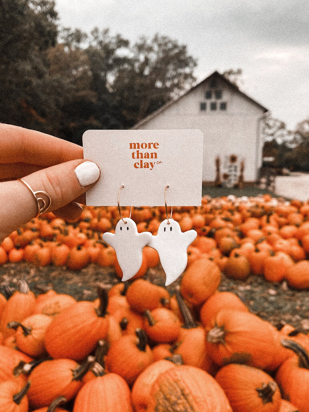 Ghost Earrings, Fall Clay Earrings, Halloween Earrings, Spooky Earrings ...