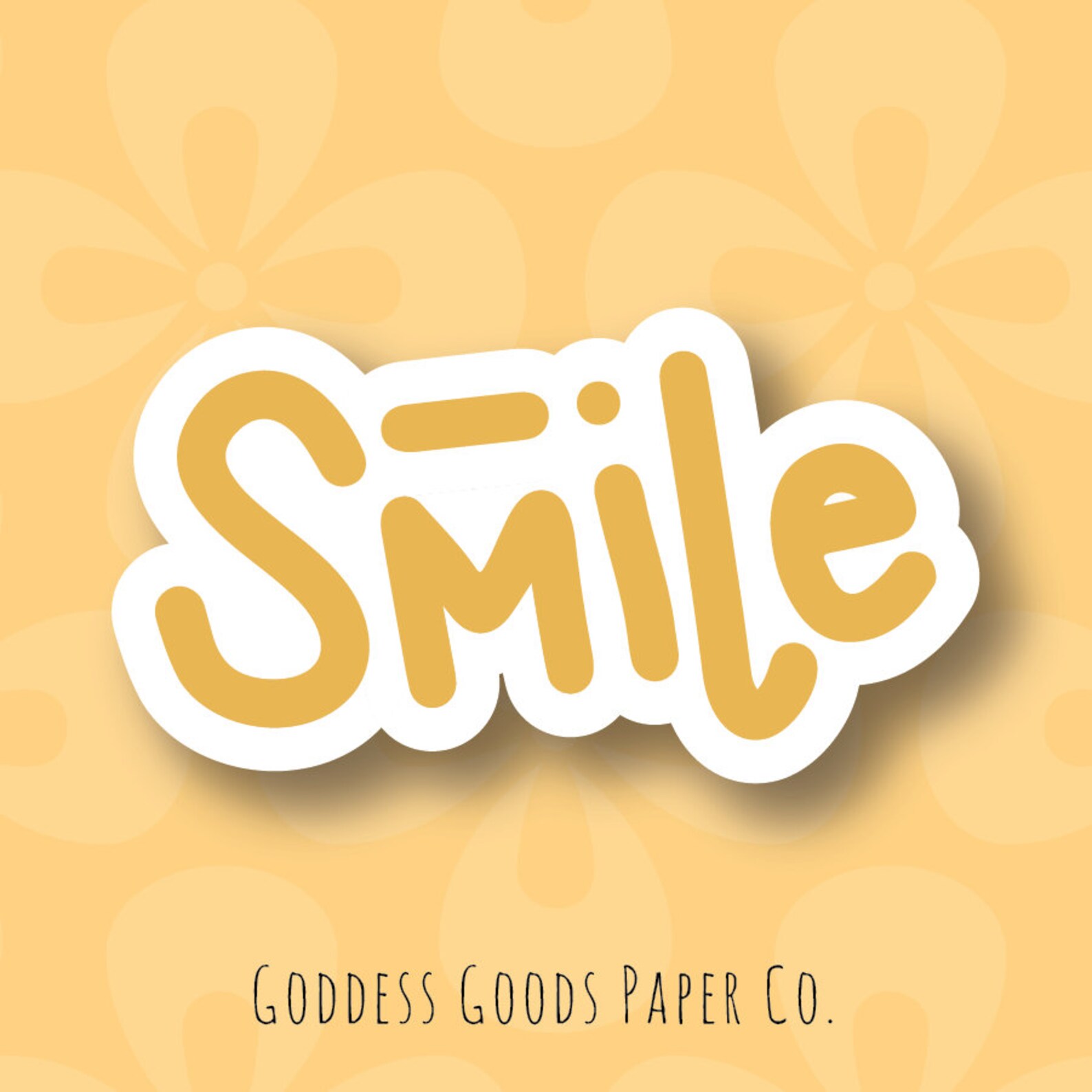 Smile Sticker - Positivity, Motivation, Productive, Quotes, Cute Yellow ...