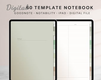 Digital Notebook,12 Hyperlinked Tabs for Goodnotes Notability, Ipad, 4 ...