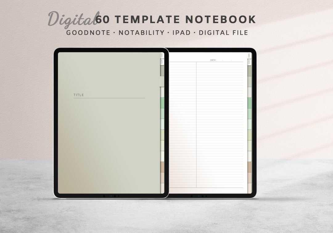 Digital Notebook, 12 Hyperlinked Tabs for Tablets, Goodnotes ...