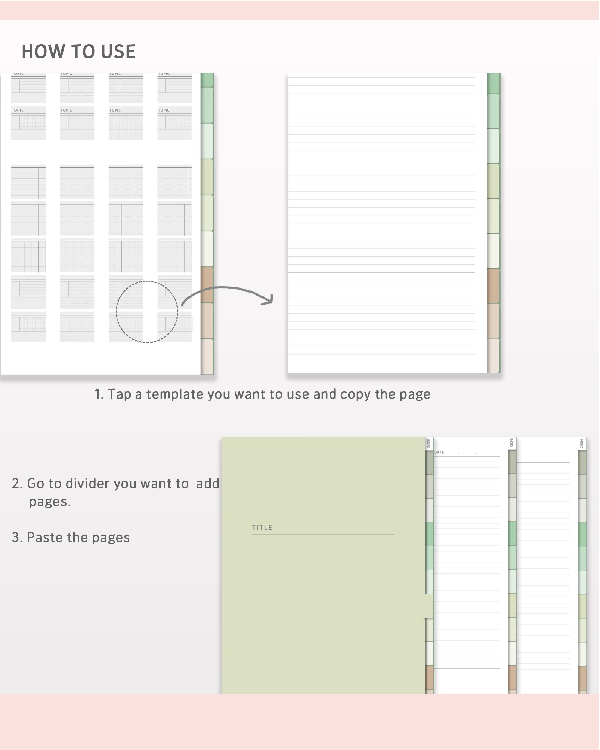 Digital Notebook, 12 Hyperlinked Tabs for Tablets, Goodnotes ...